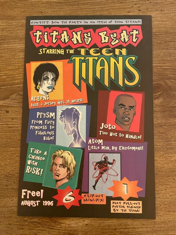 Titans Beat Starring The Teen Titans August 1996 Poster DC Comics RH25 ...
