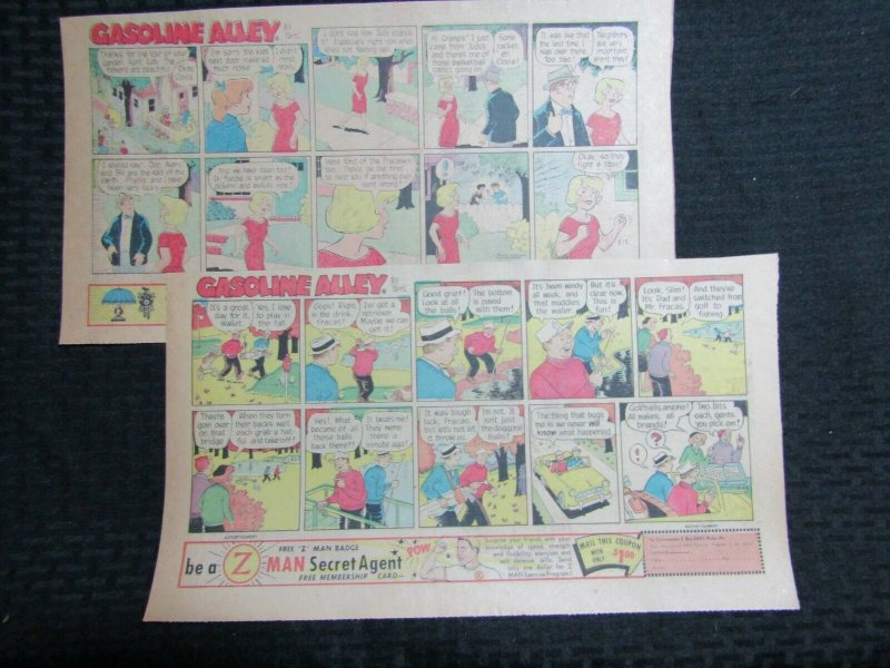 1966 GASOLINE ALLEY by Bill Perry 14.5x8" Newspaper Comics LOT E of 12 ...