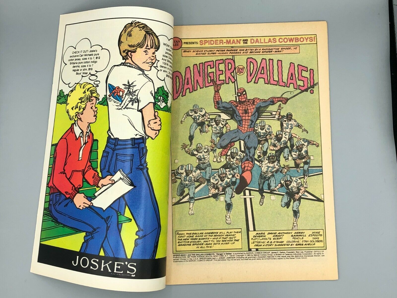 Dallas Cowboys & Spider-Man (1983) VF/NM - Danger In Dallas ~ Dallas ...