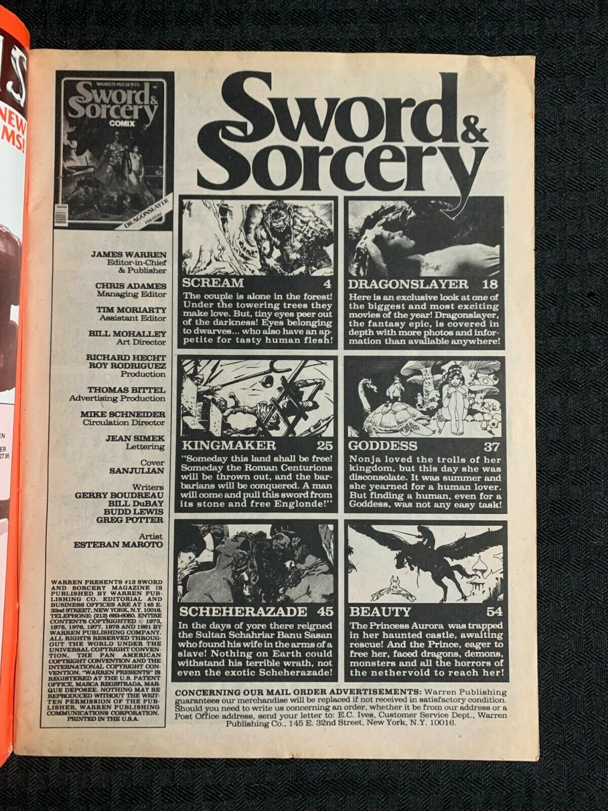 1981 SWORD & SORCERY COMIX Magazine #13 VG 4.0 Esteban Maroto Cover ...