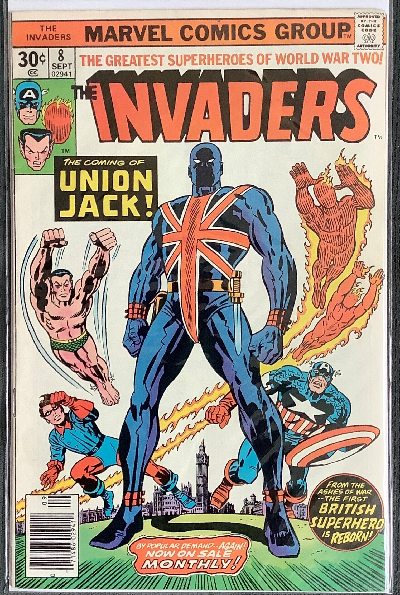 The Invaders #8 Newsstand Edition (1976, Marvel) 1st Union Jack Cover ...