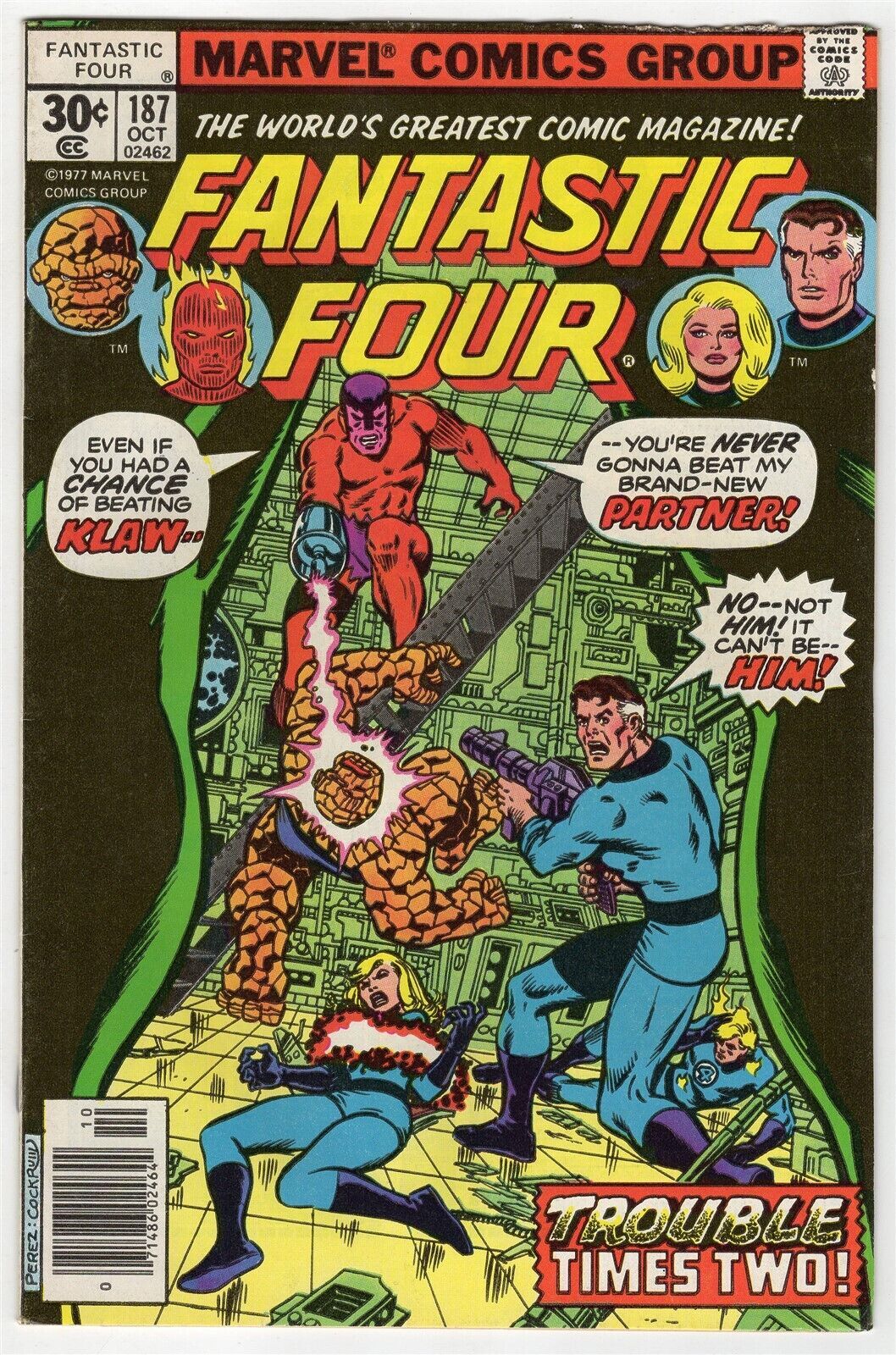 Fantastic Four #187 ORIGINAL Vintage 1977 Marvel Comics George Perez ...