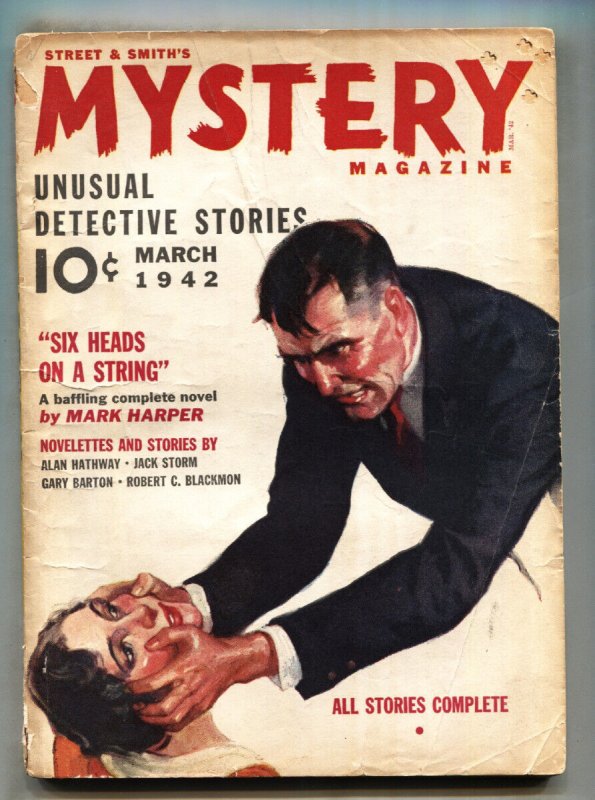 Mystery Magazine 3/1942-Weird menace abuse cover-Rare Pulp Magazine ...