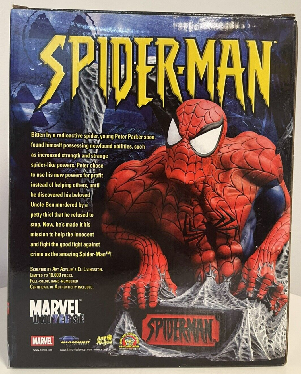 Diamond Select Marvel Universe Spider-Man Bust Statue Eli Livinston ...