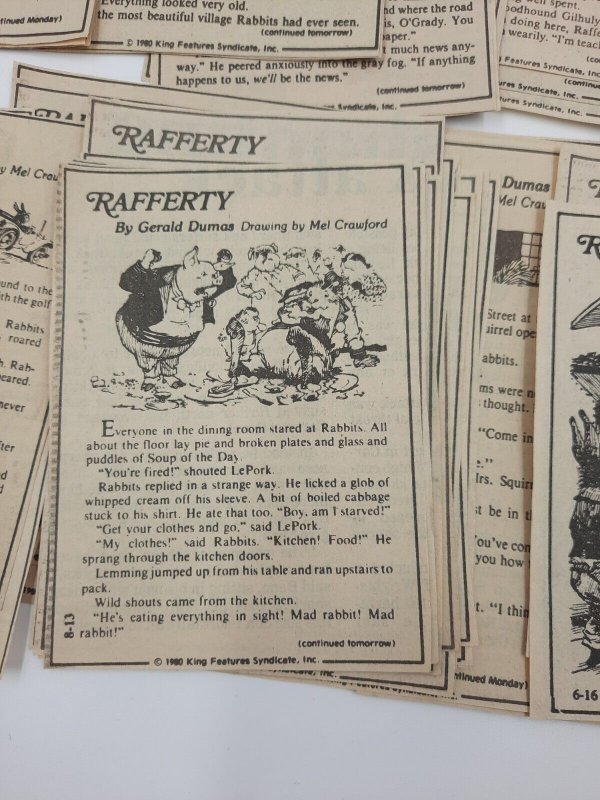 75X Rafferty News Paper Comic Strip 1980 lot 4.5" x 3" Vintage good ...