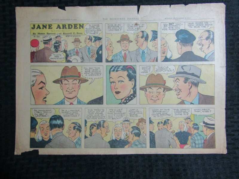 1940s JANE ARDEN Barrett & Ross 15x11" Newspaper Comic Strip LOT B of ...