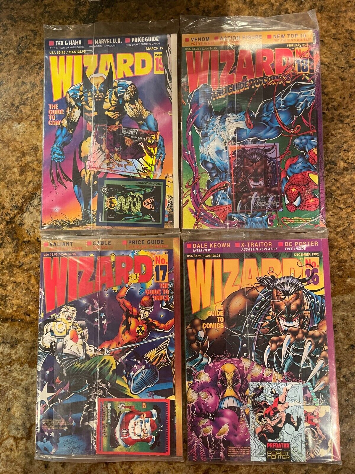4 Wizard Comic Book Magazines # 16 17 18 19 SEALED In Polybags Hulk ...