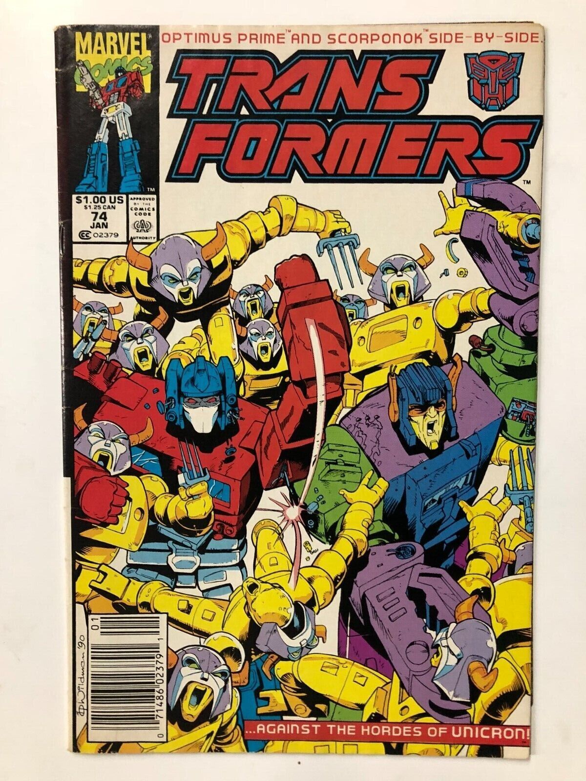 TRANSFORMERS 74 (January 1991) VERY GOOD Unicron vs Decepticons ...