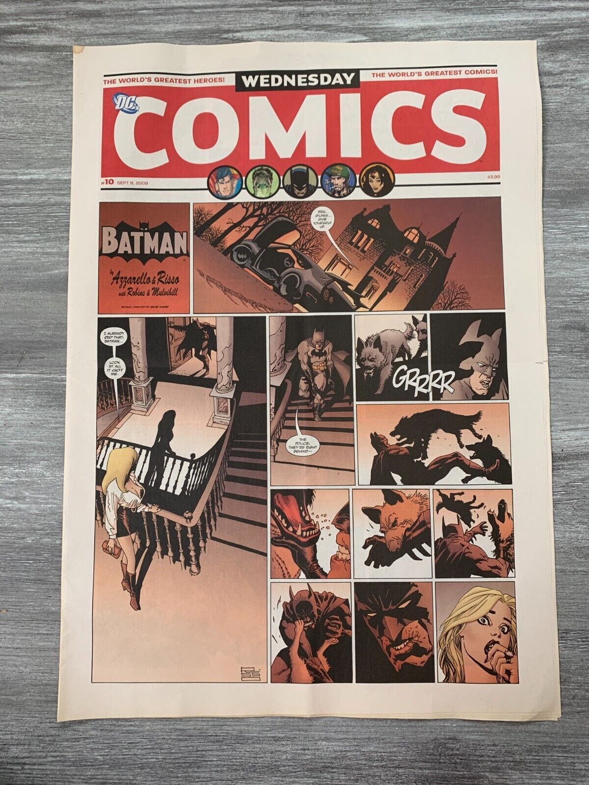2009 DC WEDNESDAY COMICS Newspaper #10 FVF 7.0 Batman / Kamandi ...