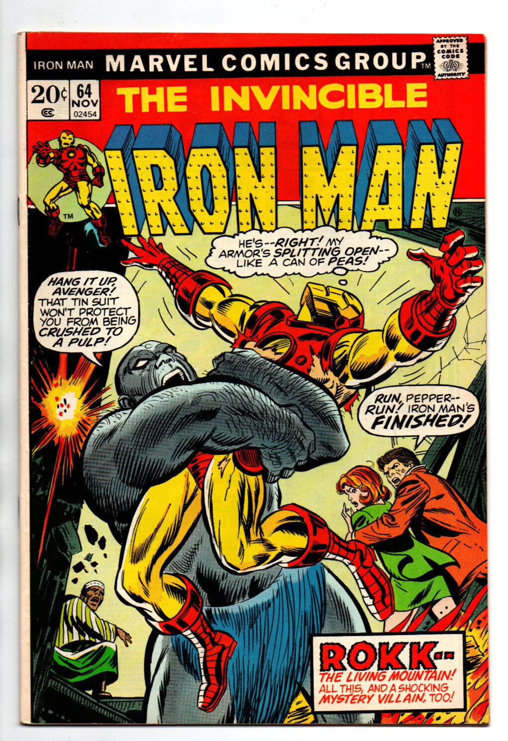 Invincible Iron Man #64 - Rokk the Living Mountain - 1973 - FN | Comic ...