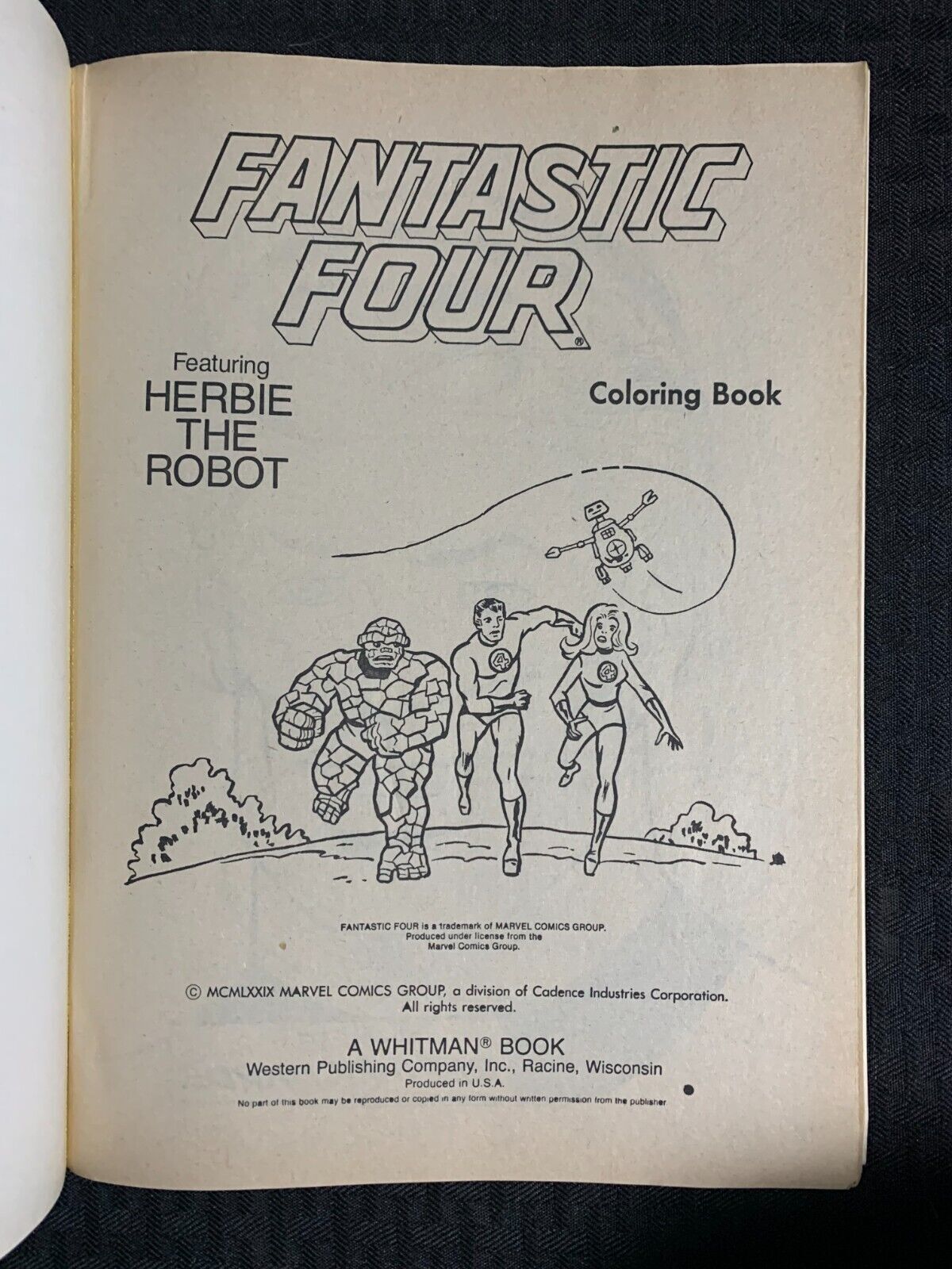 1979 FANTASTIC FOUR Coloring Book FVF 7.0 Uncolored / with Herbie The ...