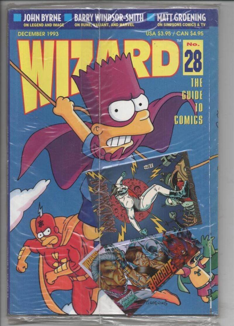 WIZARD Magazine #28, NM, Bart Simpsons Sealed w/ card, 1993 | Comic ...