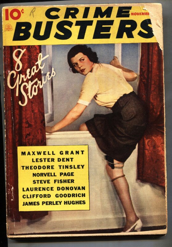 Crime Busters #1 Nov 1937-Rare Pulp Mag-Stocking GGA photo cover ...