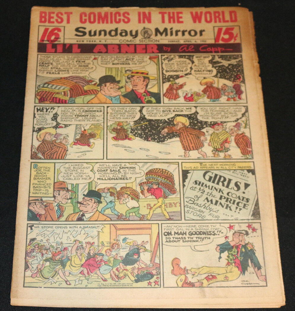 1952 Sunday Mirror Weekly Comic Section April 6th (VG) Superman Lois ...