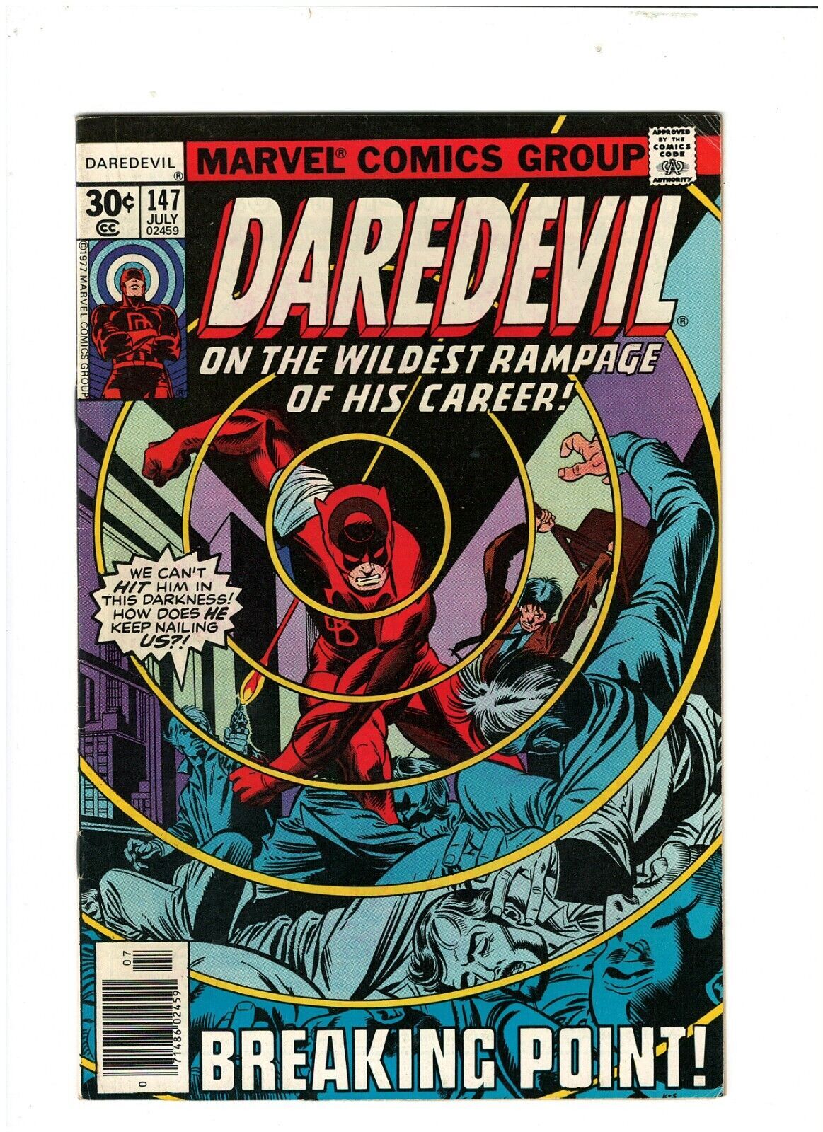 Daredevil #147 Marvel 1977 vs. Purple Man Jim Shooter Gil Kane FN- 5.5 ...