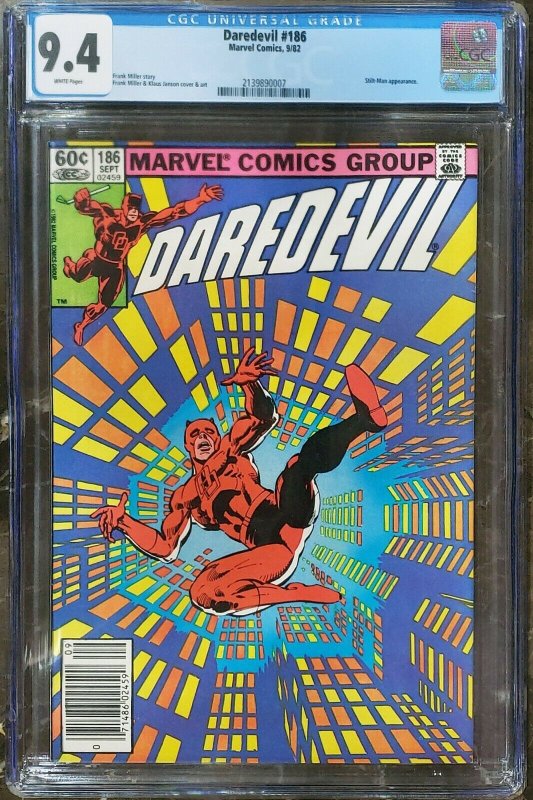 Daredevil 186 CGC 9.4 Miller Marvel 1982 | Comic Books - Bronze Age ...