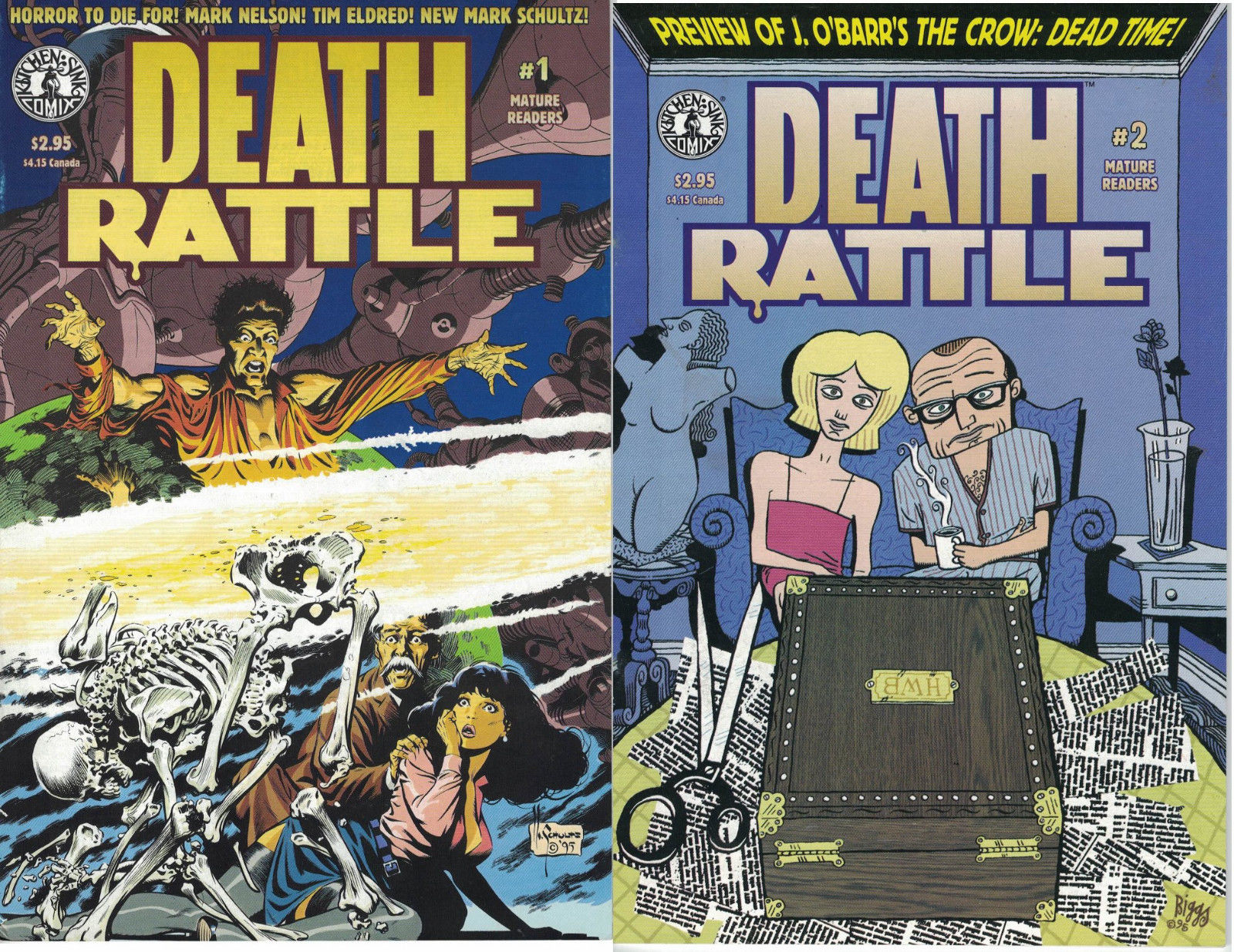 Death Rattle (Vol. 3 1995) Horror Anthology 1 and 2 Mark Schultz Nelson ...