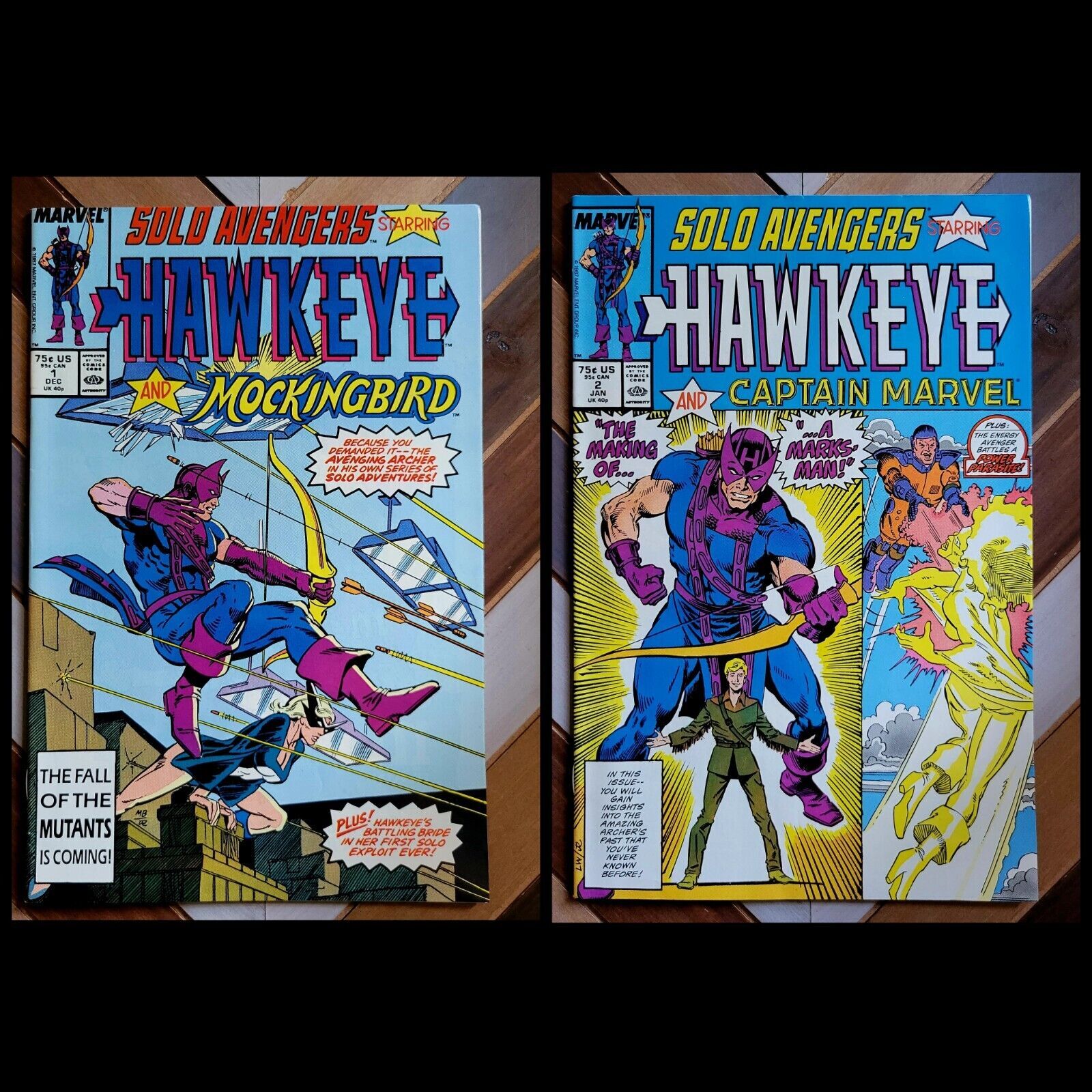 Solo Avengers: Hawkeye #1 & 2 (1987) Set of 2, Trick Shot Mockingbird ...