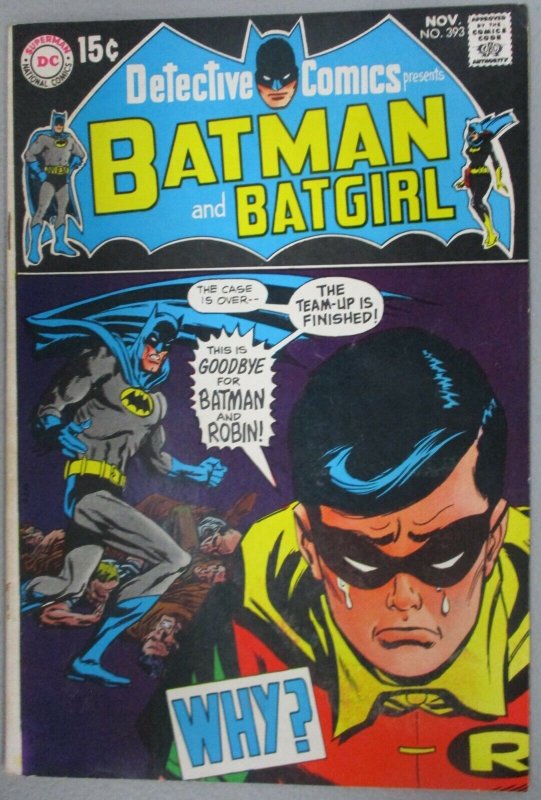 Detective Comics #393 Batman & Batgirl Silver Age Robin 1969 DC GD/VG ...