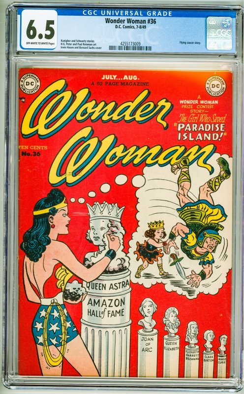 Wonder Woman #36 (1949) CGC 6.5! OWW Pages! | Comic Books - Golden Age ...
