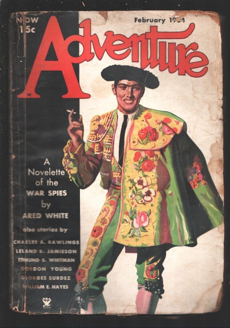 Adventure 2/1934-Bullfighter cover art by Dominic Cammerota-Pulp ...