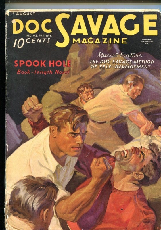 Doc Savage Pulp August 1935- Baumhofer cover- Spook Hole G | Comic ...