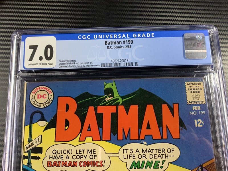 Batman #199 CGC 7.0 Carmine Infantino Cover Gardner Fox Story | Comic ...