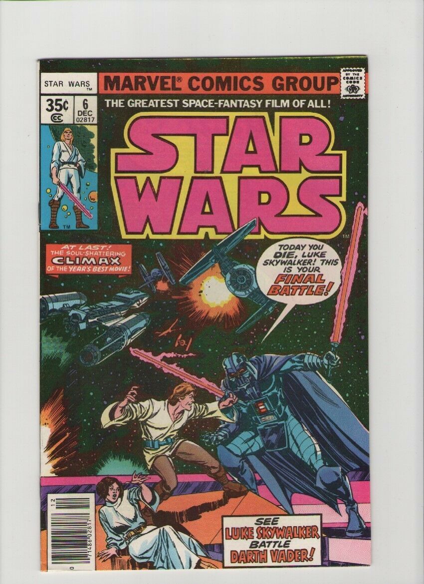 Star Wars #6 - Darth Vader Vs Luke Lightsaber Battle Cover - 1977 ...