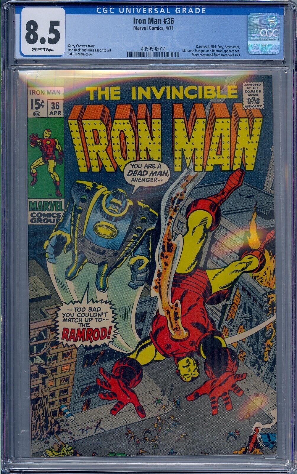 Iron MAN #36 CGC 8.5 Daredevil Nick Fury Spymaster Madame Masque SAL ...