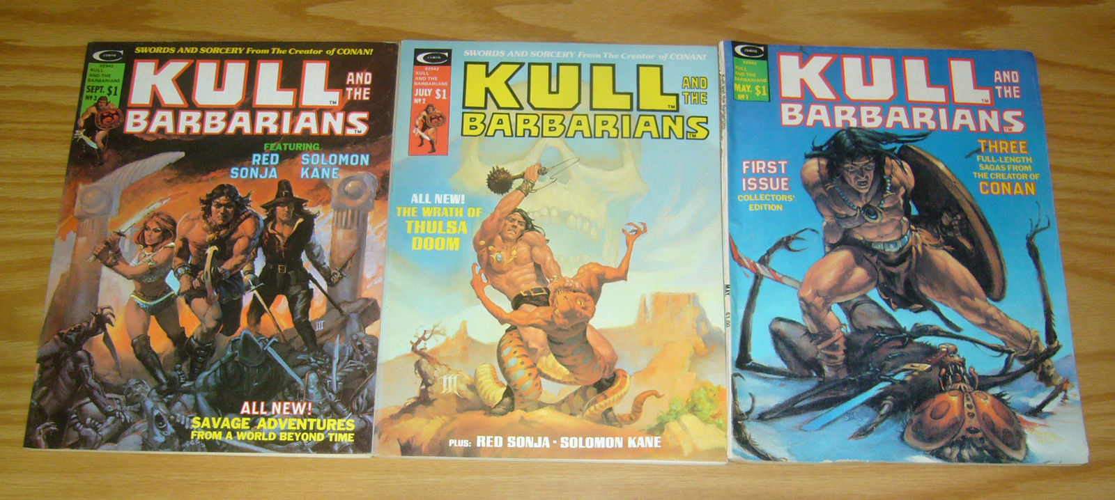 Kull and the Barbarians #1-3 VF- complete series - red sonja solomon ...