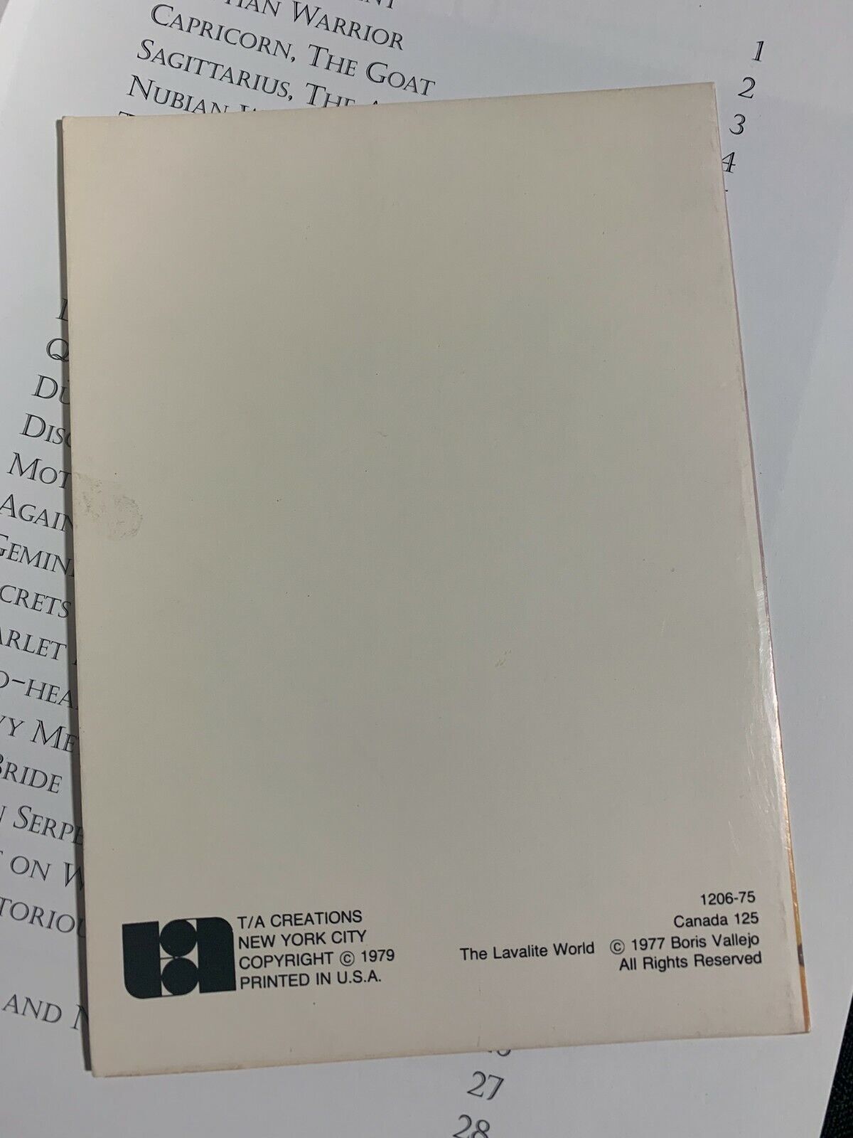 1994 THE BORIS VALLEJO PORTFOLIO 3rd Paper Tiger SC VF 8.0 w/ Greeting ...