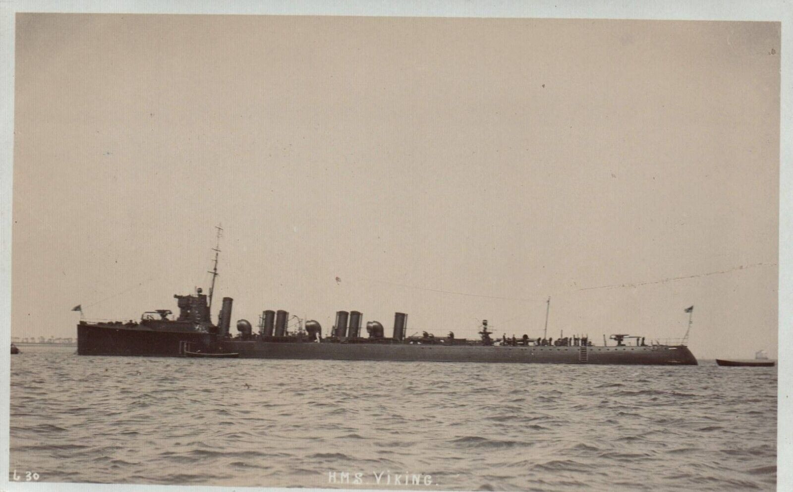 RPPC Photo British Royal Navy WWI HMS Viking Destroyer c.1910 | Other ...