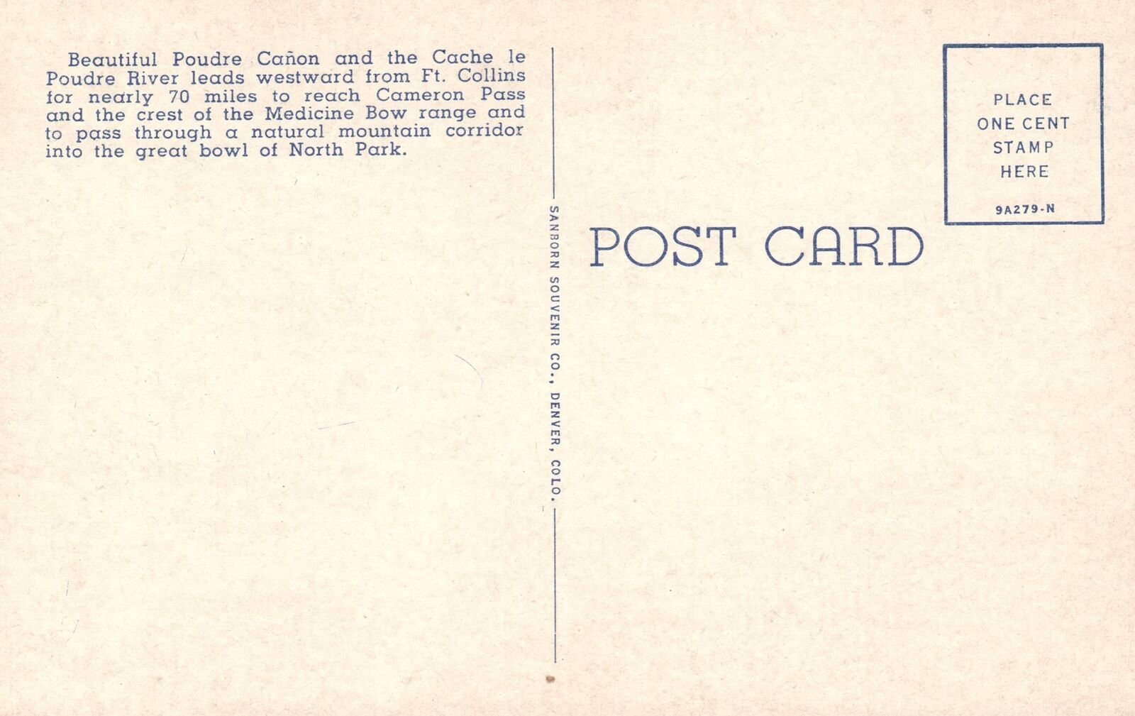 Vintage Postcard Poudre Canon Highway Cameron Pass Pathway Pines ...