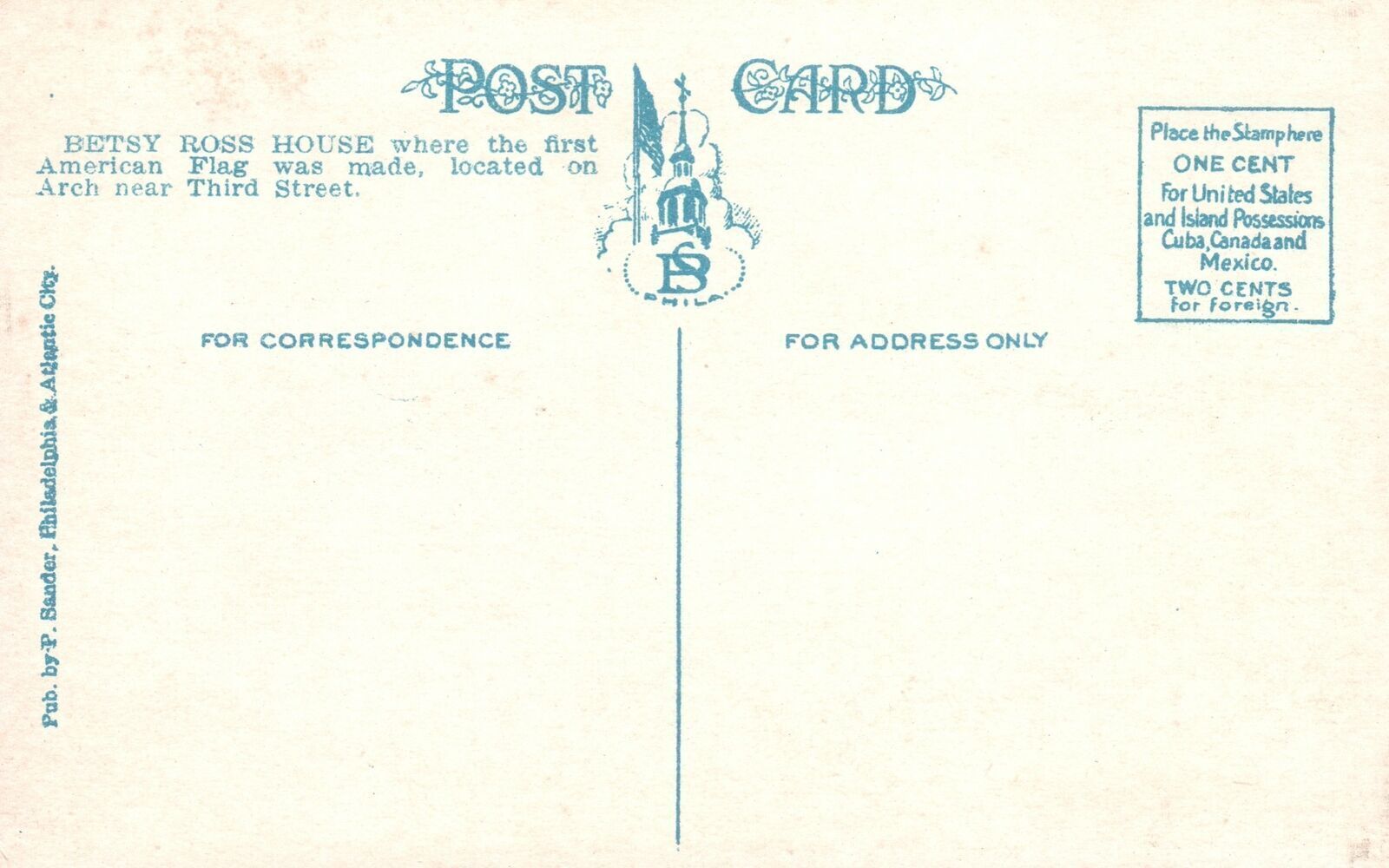 Vintage Postcard Betsy Ross House Birthplace Philadelphia Pennsylvania ...