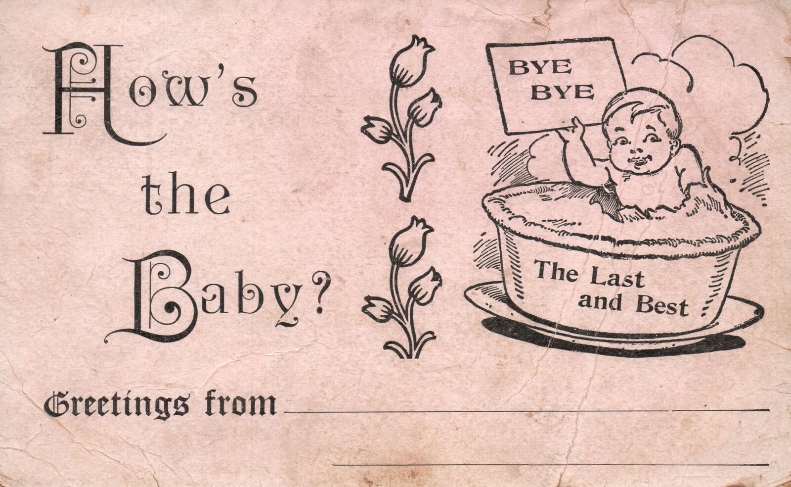 Vintage Postcard 1908 How's The Baby? Bye Bye The Last and Best ...