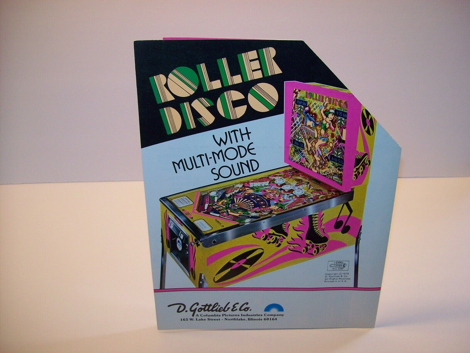 Roller Disco Pinball FLYER Original 1979 Vintage Artwork Sheet Dance ...