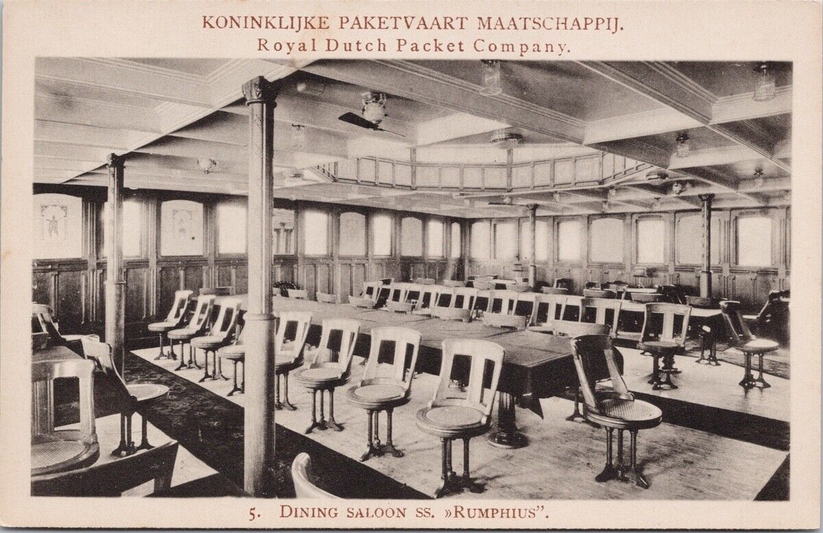 SS 'Rumphius' Ship Dining Saloon Royal Dutch Packet Company Unused ...