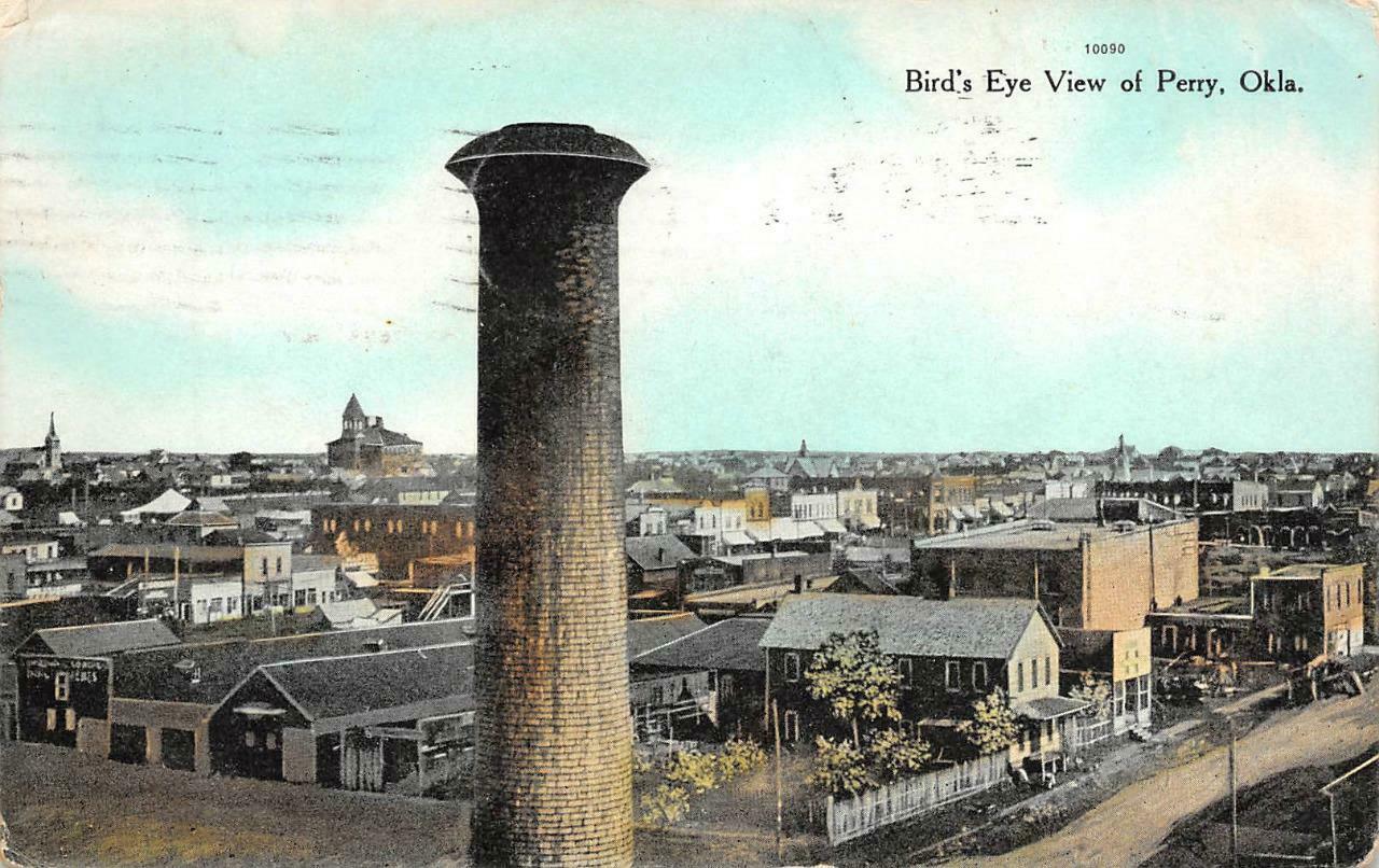 Bird's Eye View of Perry, Oklahoma 1909 Vintage Postcard | United ...
