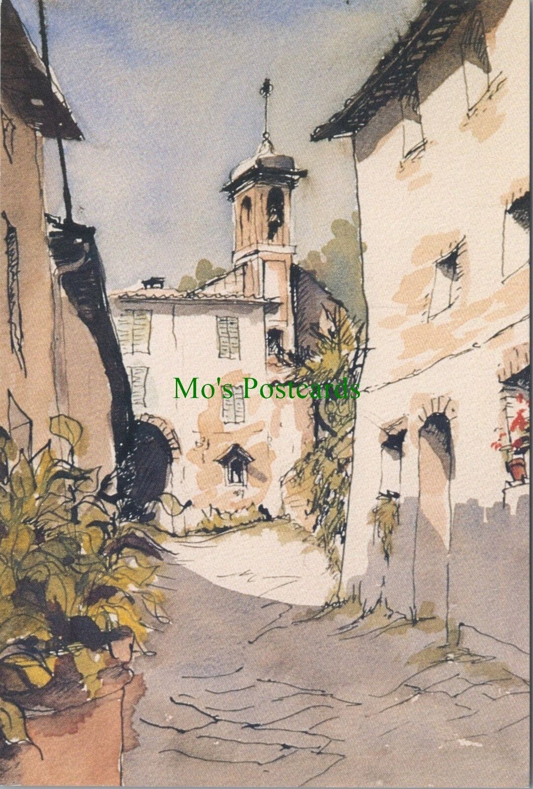 Art Postcard - Village Street in Tuscany, Artist Jean Pugh Ref.RR14560 ...
