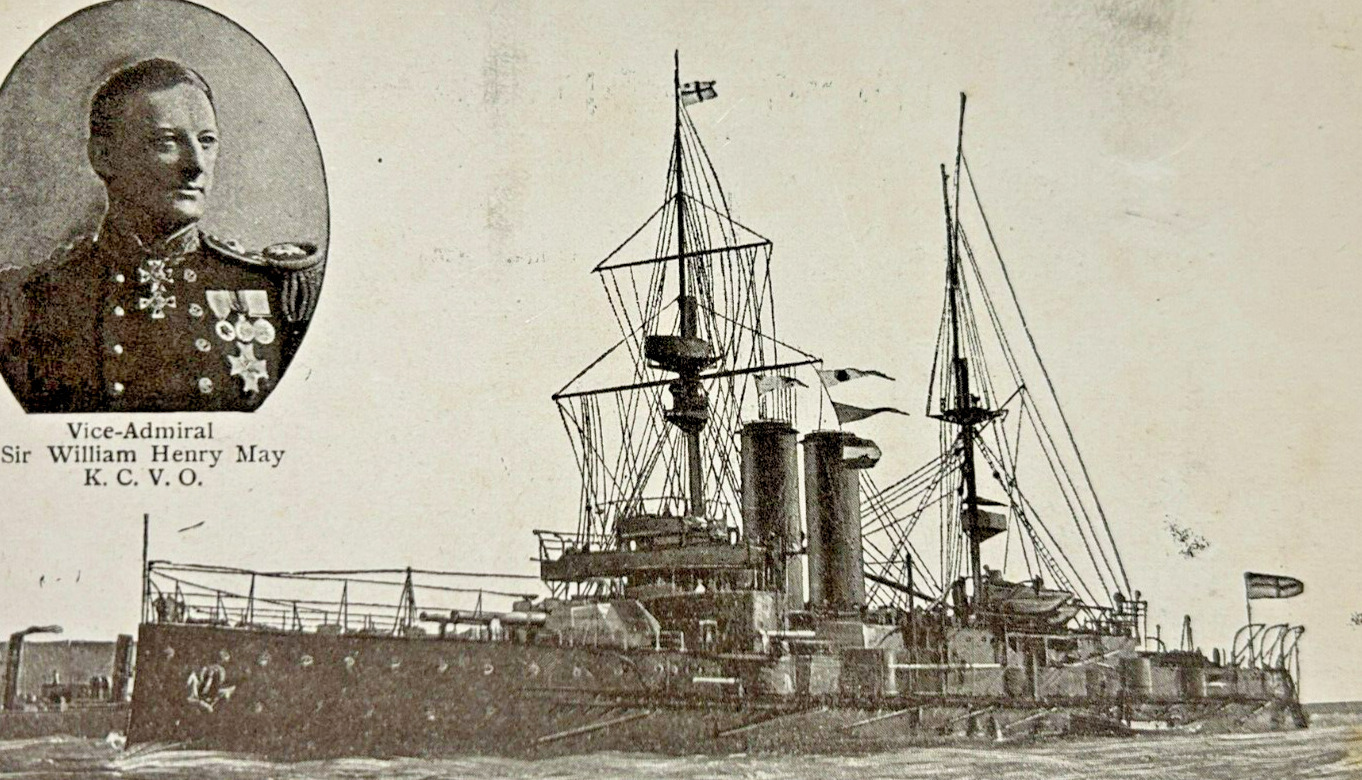 British Royal Navy HMS King Edward VII Admiral Henry May WWI c.1910 ...