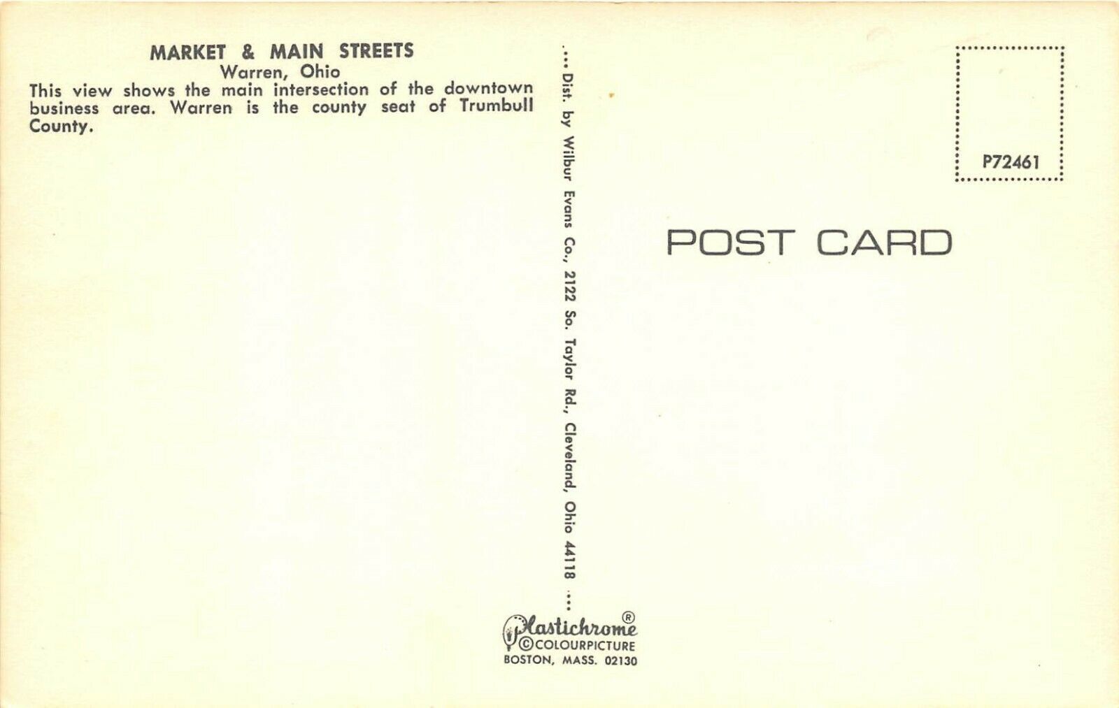 Warren Ohio 1960s Postcard Main Street Drug Store Ford Mustang | United ...