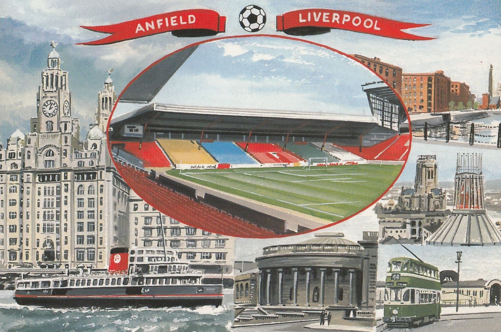 Anfield Liverpool Football Stadium Bus Trains Fans To Ground 1996 ...