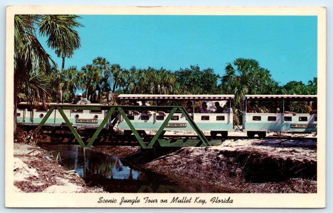 MULLET KEY, FL ~ Jungle Tour MINIATURE TRAIN Fort De Soto Park 1960s ...
