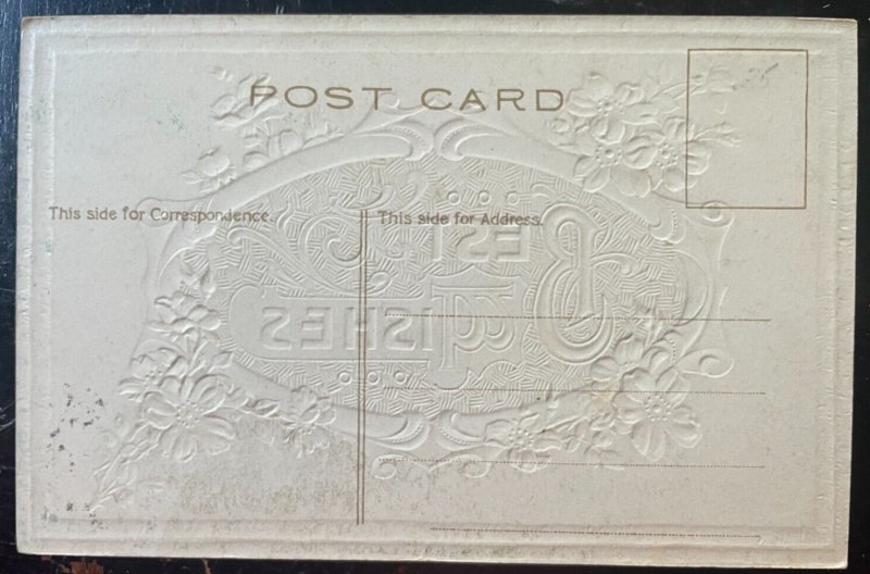 Vintage Victorian Postcard 1910 Best Wishes - Pink Roses & Gold Foil ...