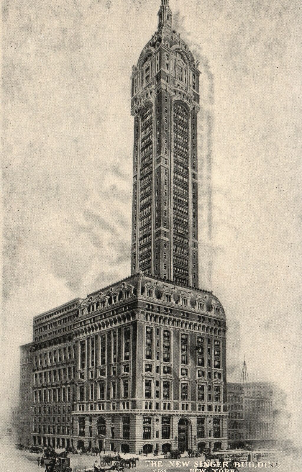 Vintage Postcard 1910's The New Singer Building Skyscraper Office New ...