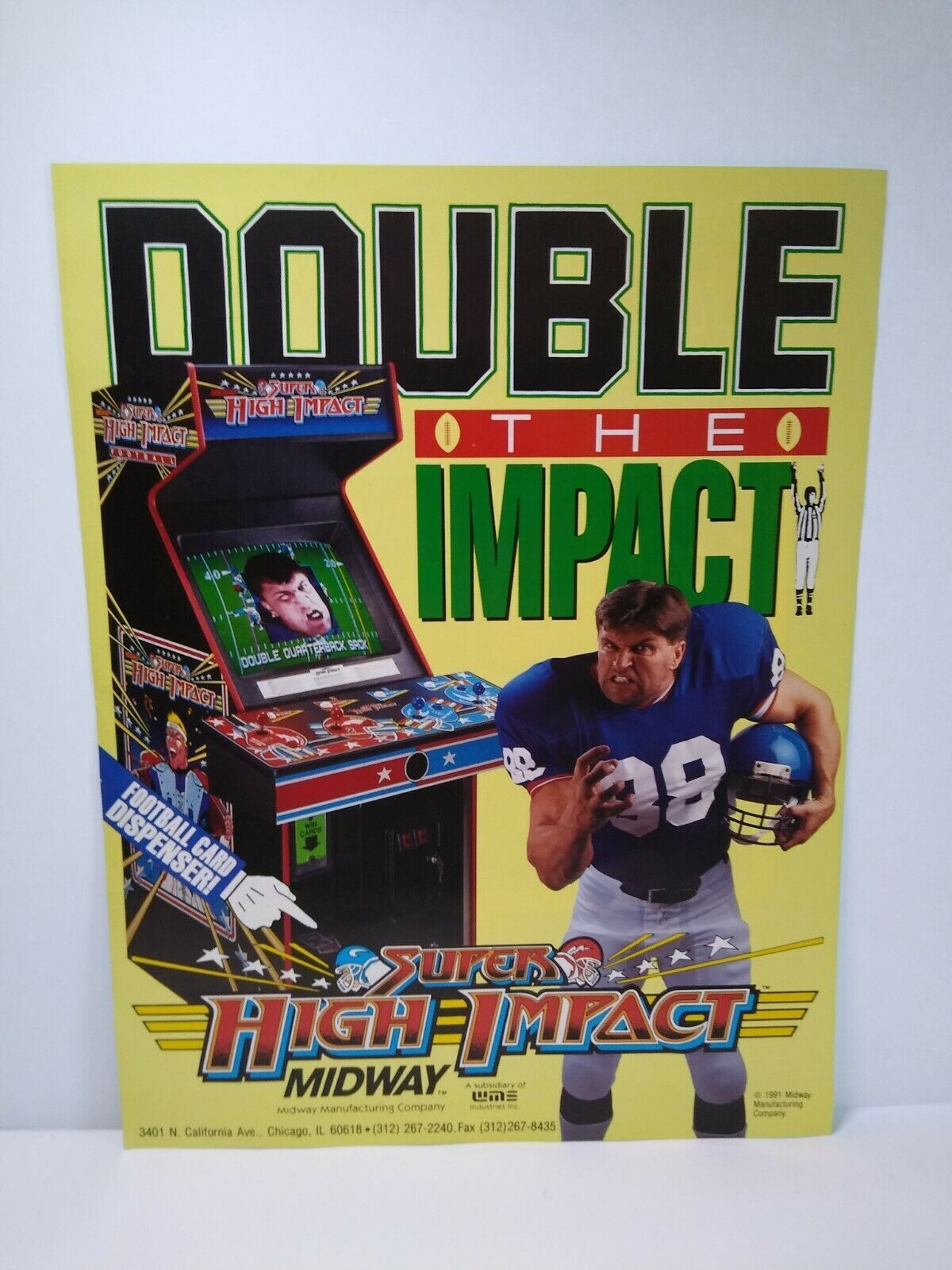 Super High Impact Arcade Flyer Original Video Game Football 8.5" x 11 ...
