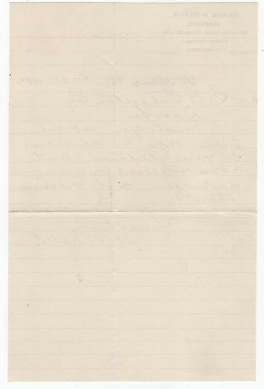 1896-7 Letterhead, CLARK & HATCH, Hardware, St. Albans, Vermont ...