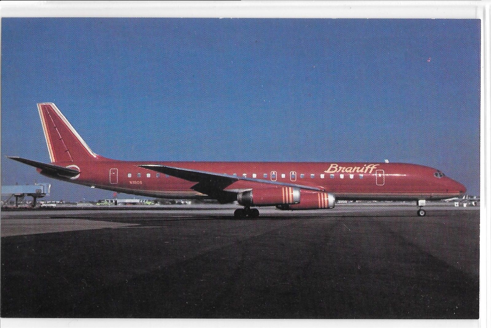 Braniff International Airlines Red White Livery DC-8-62 Aircraft Ground ...