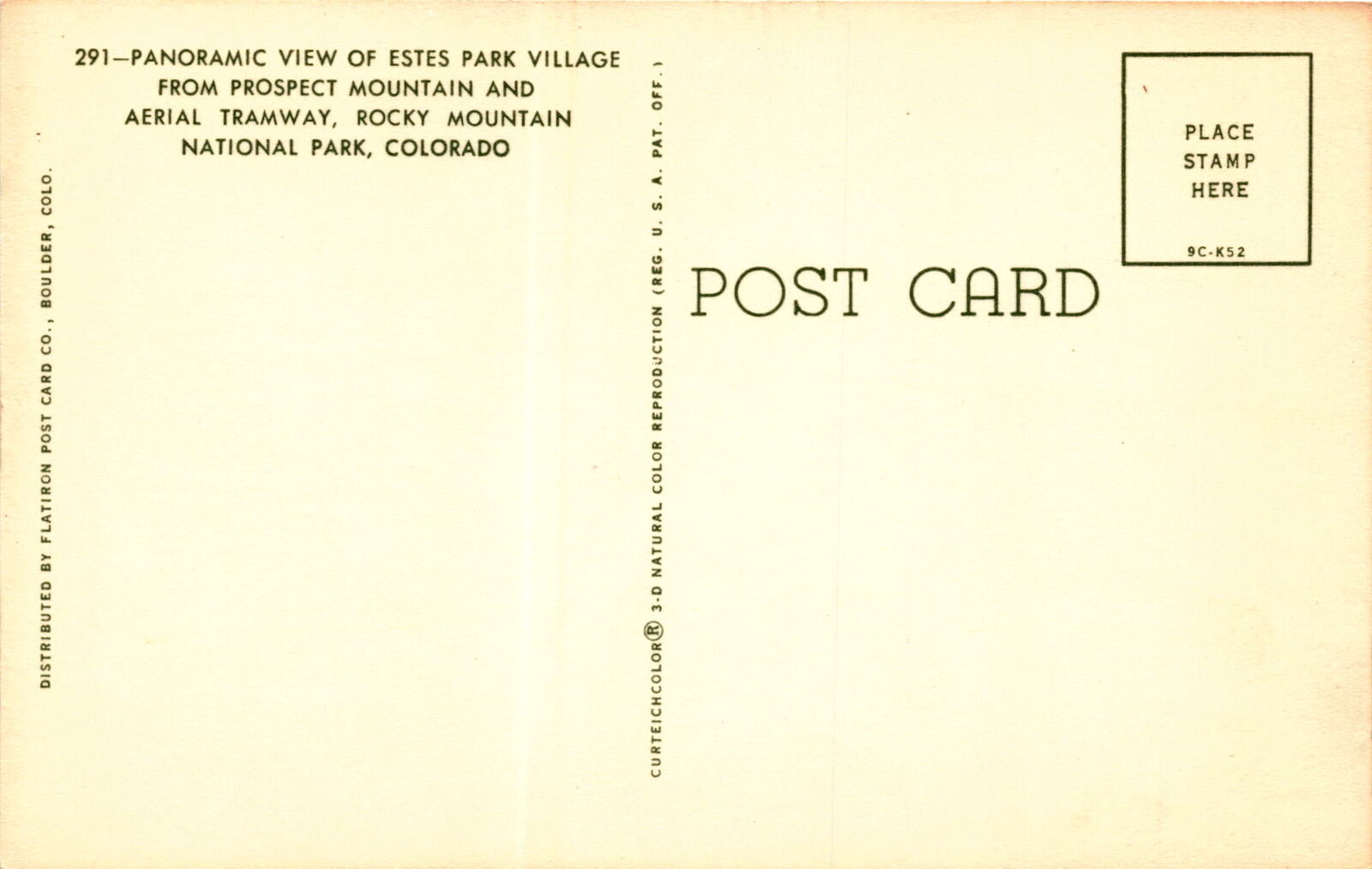 Vintage Estes Park Village Postcard - Rocky Mountain National Park ...