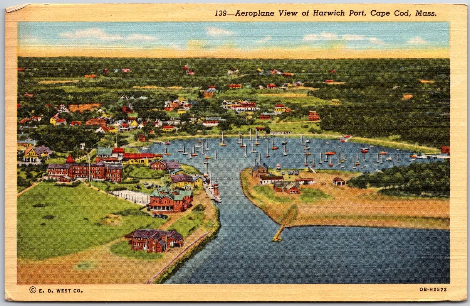 1946 Airplane View Harwich Port Cape Cod Massachusetts Wychmere Harbor ...